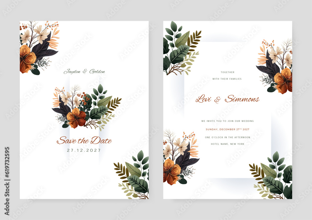 Botanic card design concept wedding invitation Stock Vector | Adobe Stock