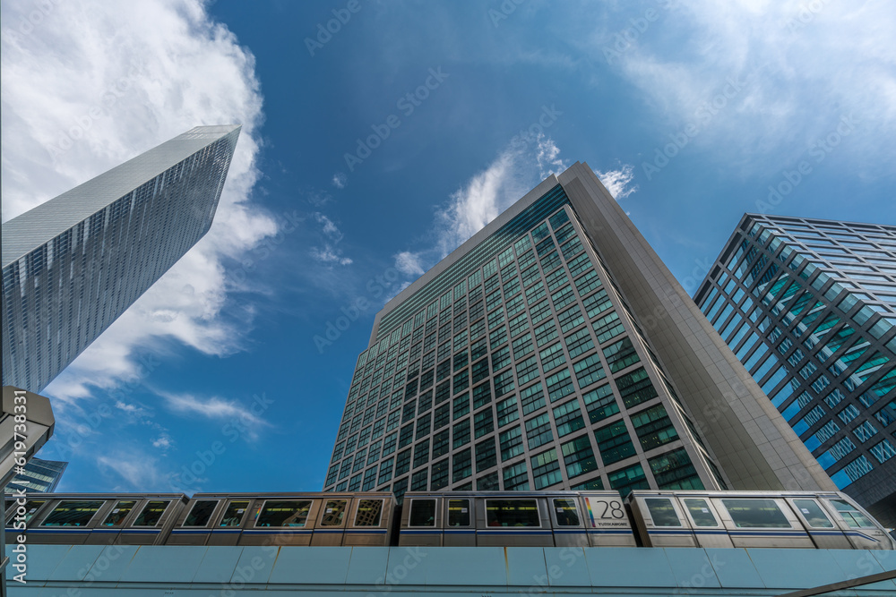 Minato Ward, Tokyo, Japan - August 13, 2018 : Street level view of ...