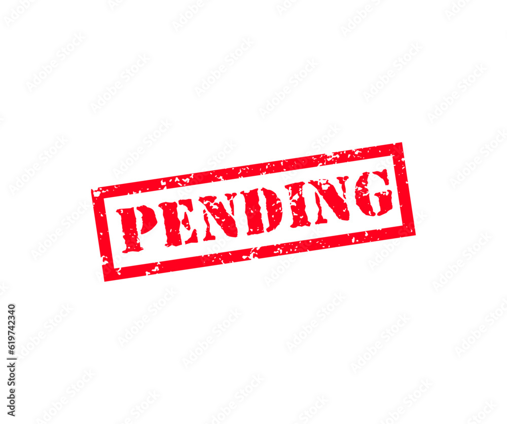Pending red rubber stamp logo design. Square grunge red pending stamp ...