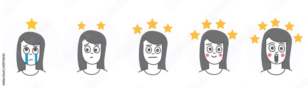 Feedback or rating scale with people avatar set icon set,review and ...