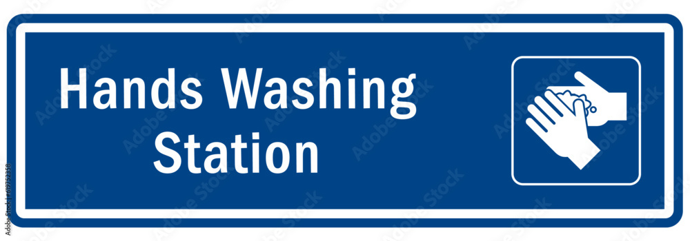 Hand washing sign and labels hand washing station Stock Vector | Adobe ...