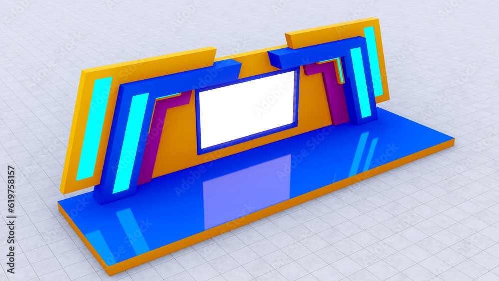 3d illustration stage backdrop cover blank led screen digital ...