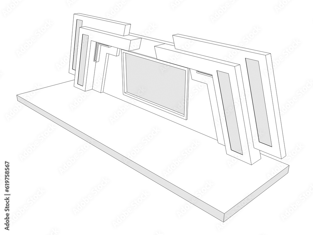3d illustration stage backdrop cover blank led screen digital ...