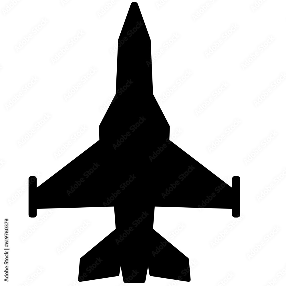 Vetor de Jet icon vector illustration. Military jet silhouette for icon ...