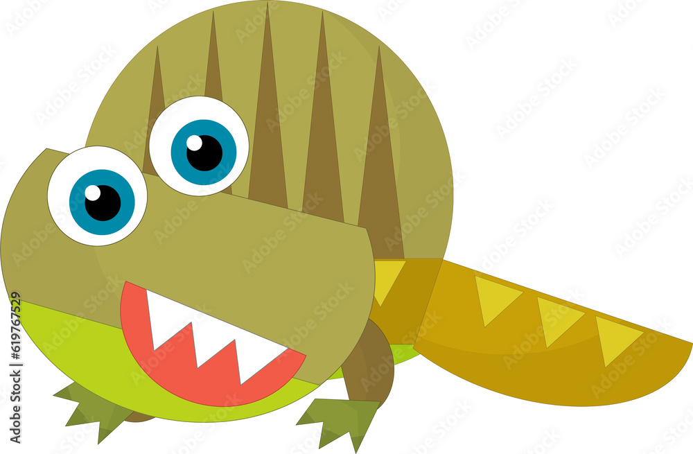 cartoon happy and funny colorful prehistoric dinosaur dino smiling ...