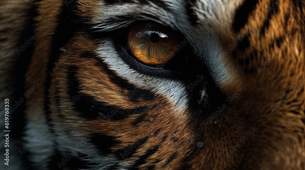 Poster Print Mesmerizing tiger eye. Generative AI 40x22.2 cm