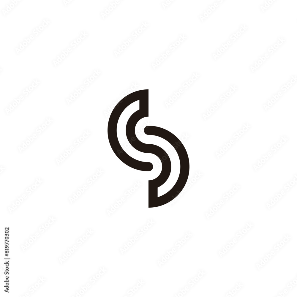 Letter S curve, round geometric symbol simple logo vector Stock Vector ...