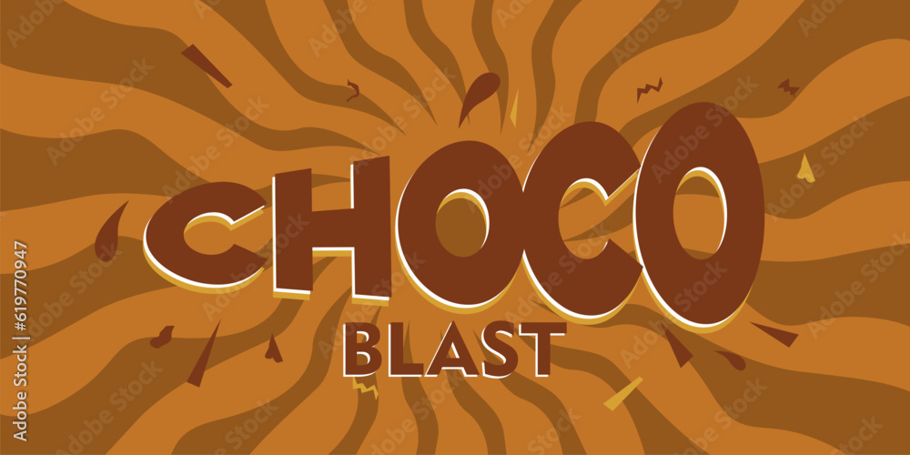 Choco Blast text effect with modern and simple style background Stock ...