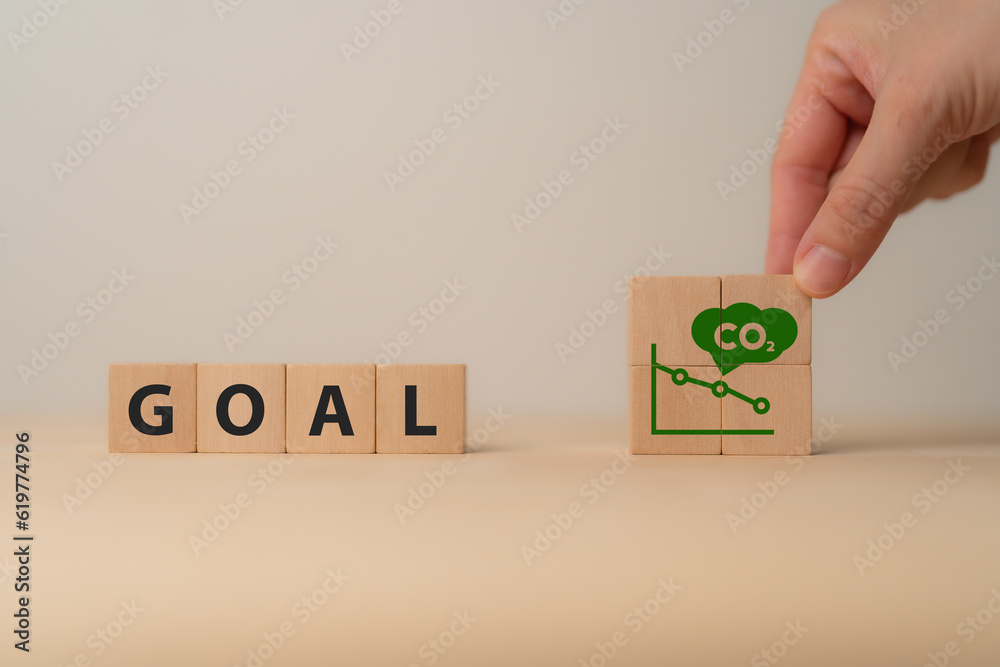 Enviromentally sustainable business goal concept. Carbon neutral and ...