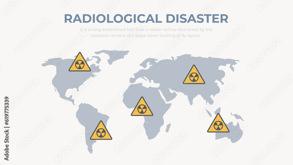 Radiological disaster illustration. Pollution of the planet by ...