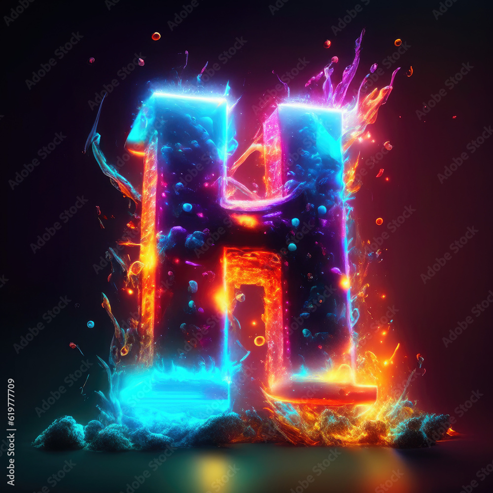 H alphabets wallpaper, h letter images, glowing h letter background, h ...