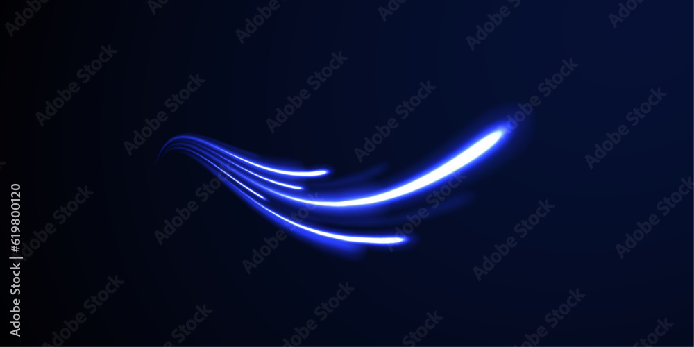 Green, red, pink and blue light or fire of rocket, comet, magic weapon ...