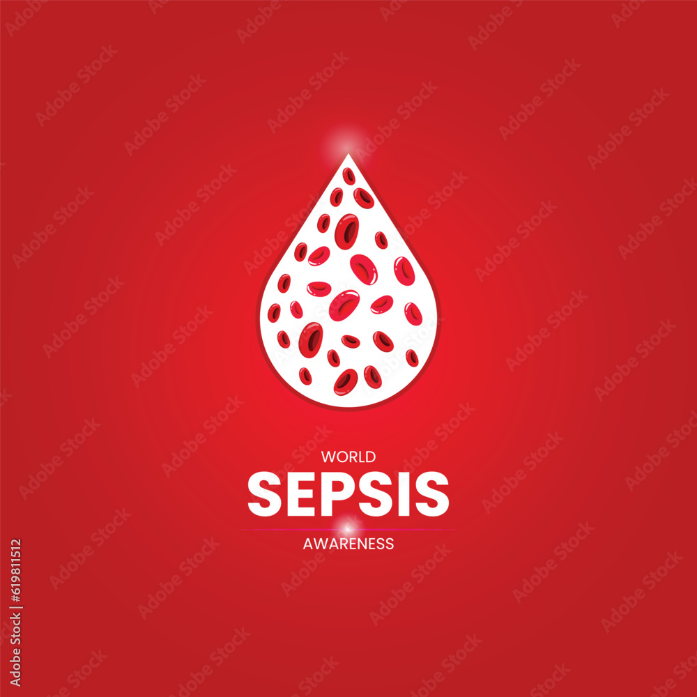 World Sepsis Day. Happy Sepsis day creative concept. Blood cancer ...