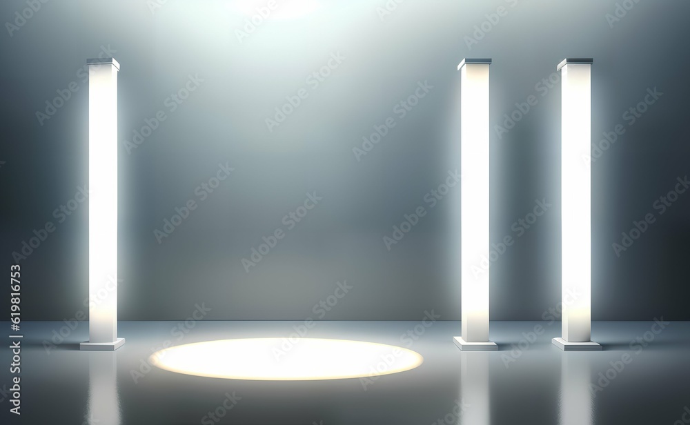Spotlight studio interior. Abstract white background for product ...