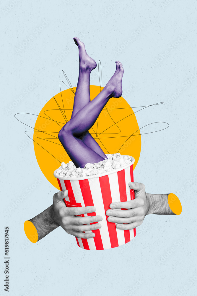 Design picture collage illustration of epilation nice woman legs inside ...