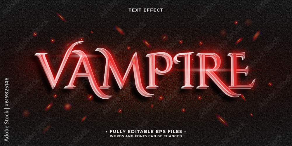 vampire text effect editable eps cc Stock Vector | Adobe Stock