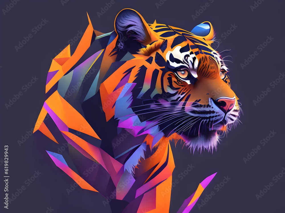 Discover stunning illustrations of colorful tigers on Adobe Stock ...