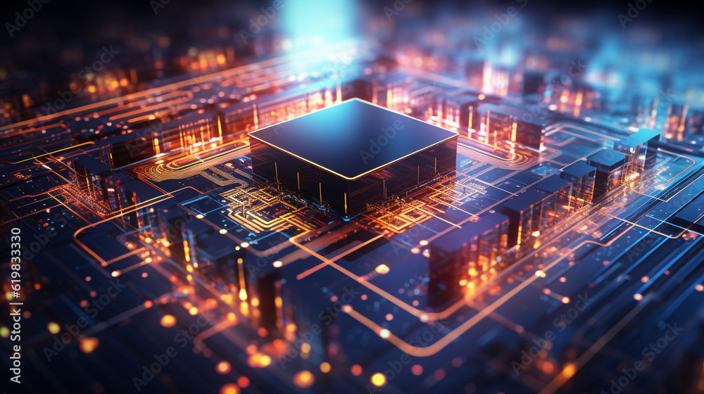 Abstract quantum computing technology background made with AI ...