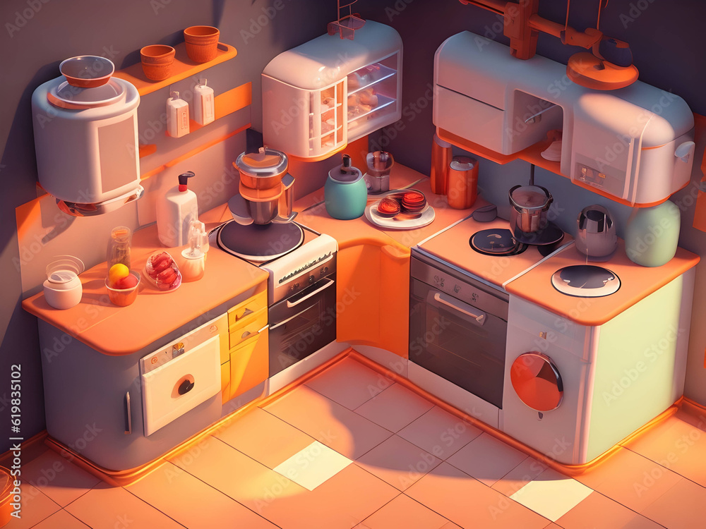 Discover captivating illustrations of kitchens on Adobe Stock. Bring ...