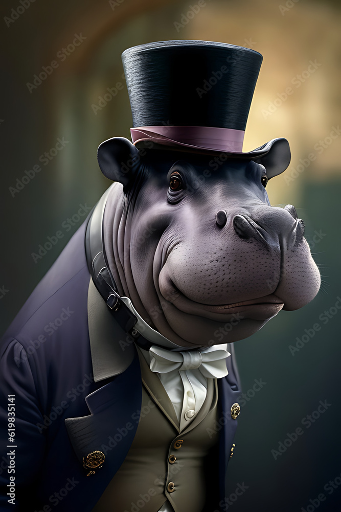 characterful animal portraits, wealthy portraiture, an illustration of ...