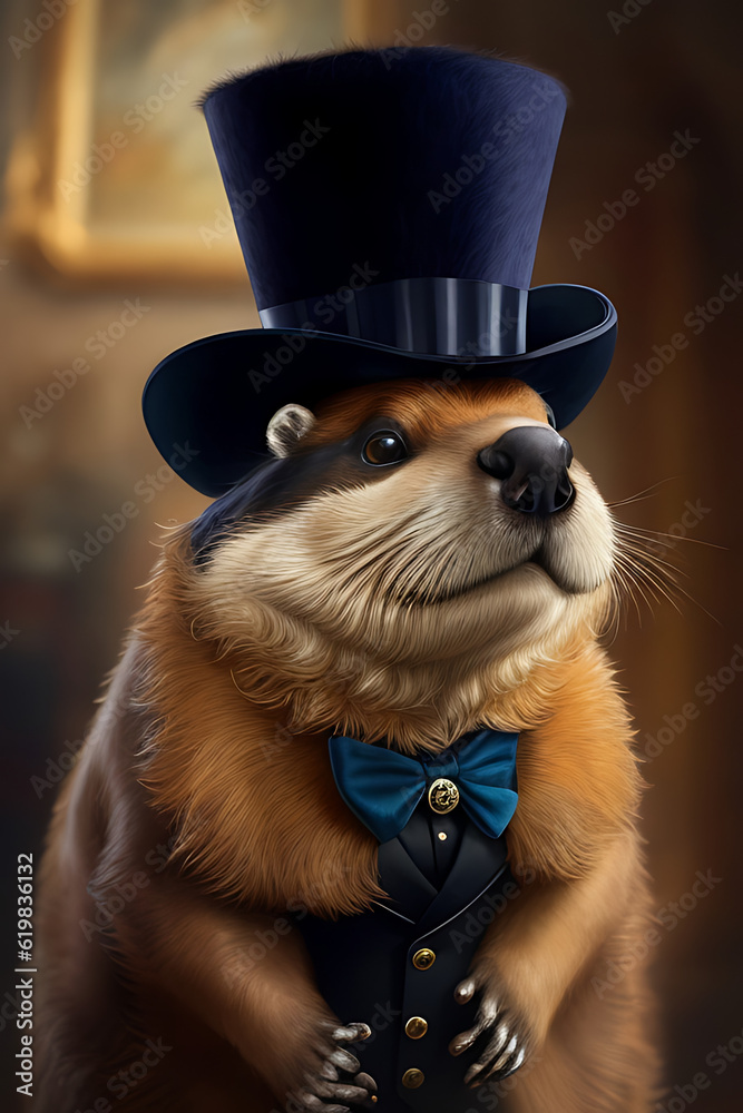 characterful animal portraits, wealthy portraiture, an illustration of ...