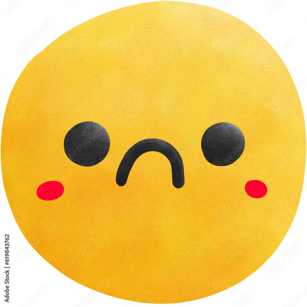 Unamused emoji,sad,cute emoticon.Hand drawn, flat style emoticon.png ...