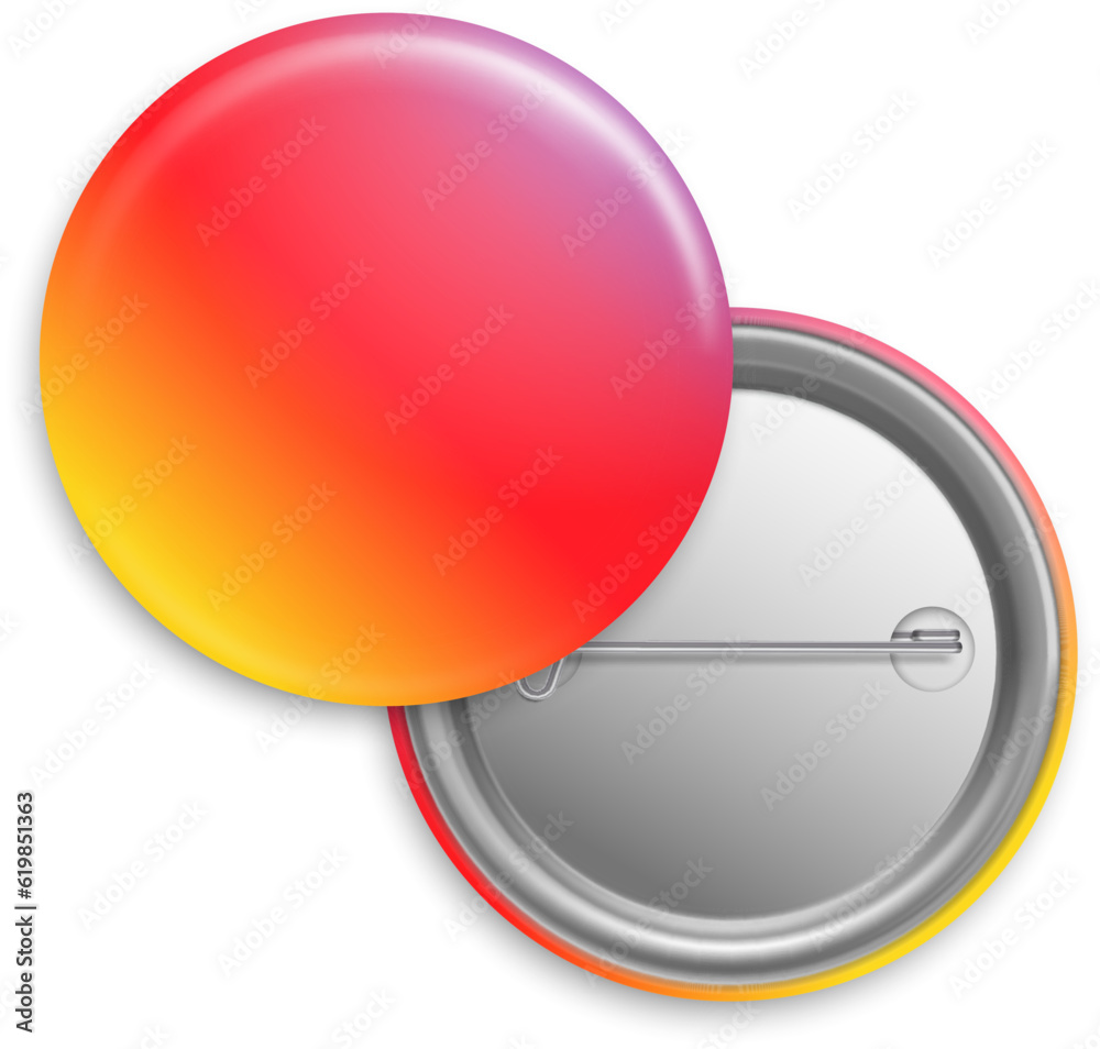 Round metal badge. Realistic blank colorful mockup Stock Vector | Adobe ...