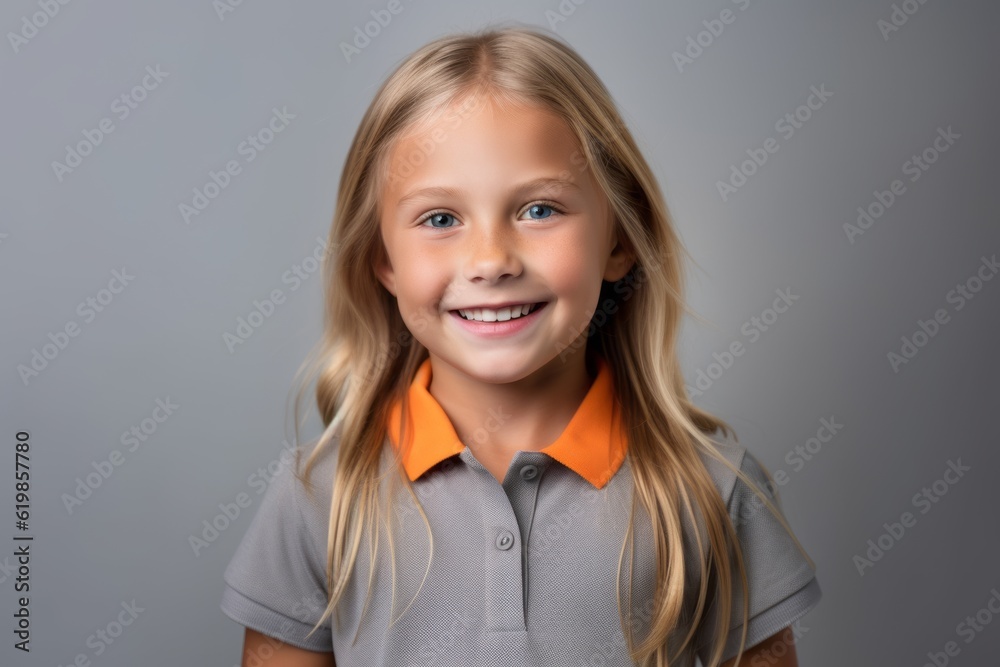 Lifestyle portrait photography of a grinning child female wearing a ...