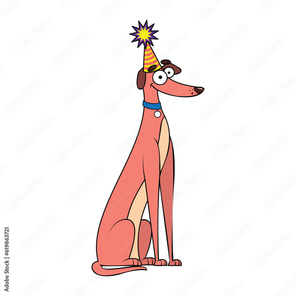 Vector Cartoon greyhound dog Character isolated illustration Stock ...