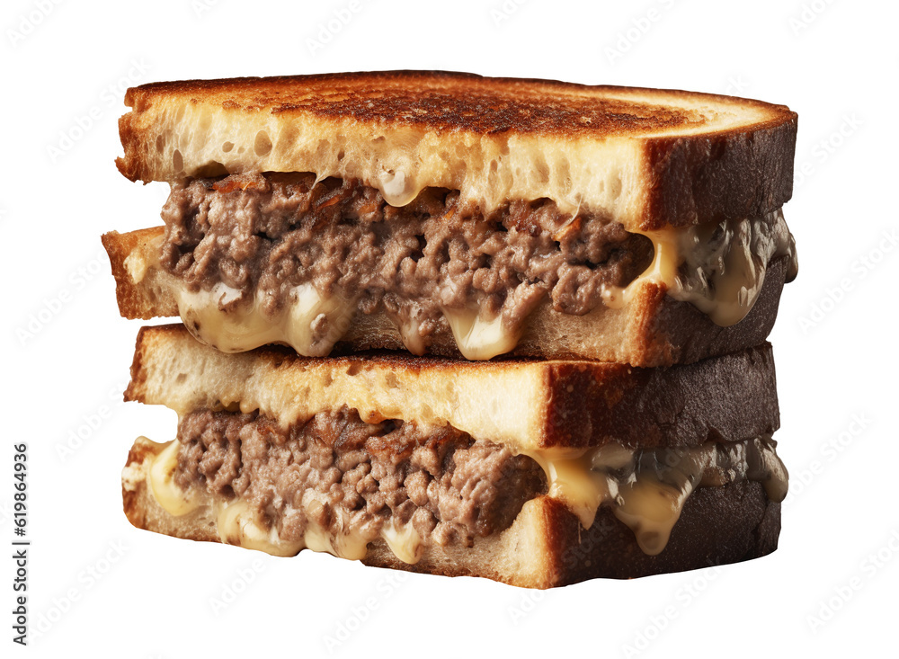 Patty Melt on transparent background. Generative AI. Stock Illustration ...