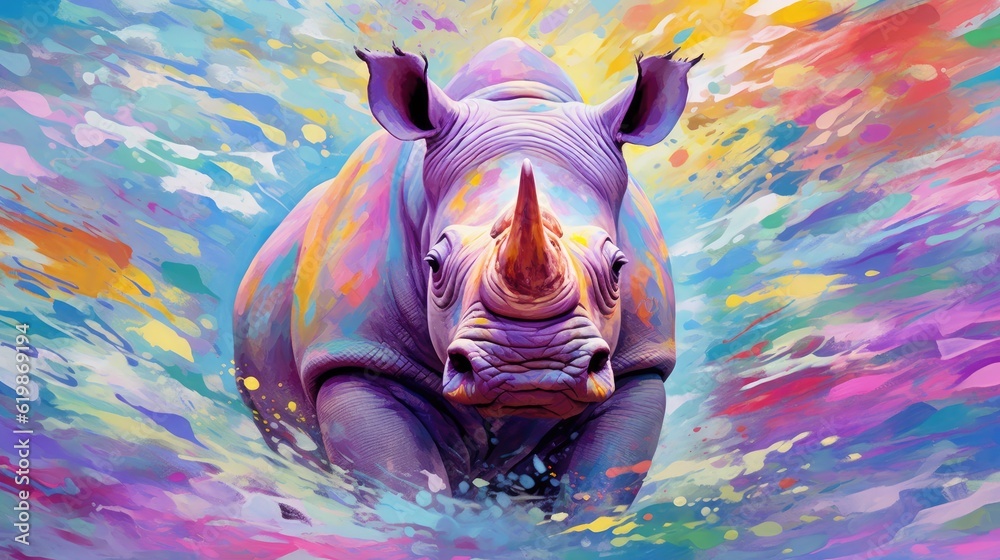 Ilustracja Stock: rhino form and spirit through an abstract lens ...