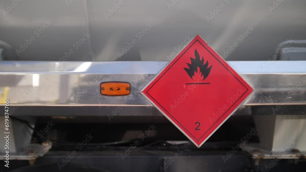 Flammable liquid symbol on the chemical tank, Flammable and dangerous ...