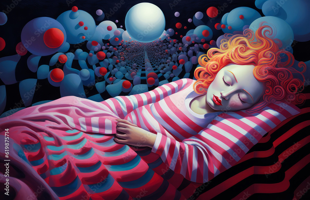 sleeping woman, optical illusion Stock Illustration | Adobe Stock