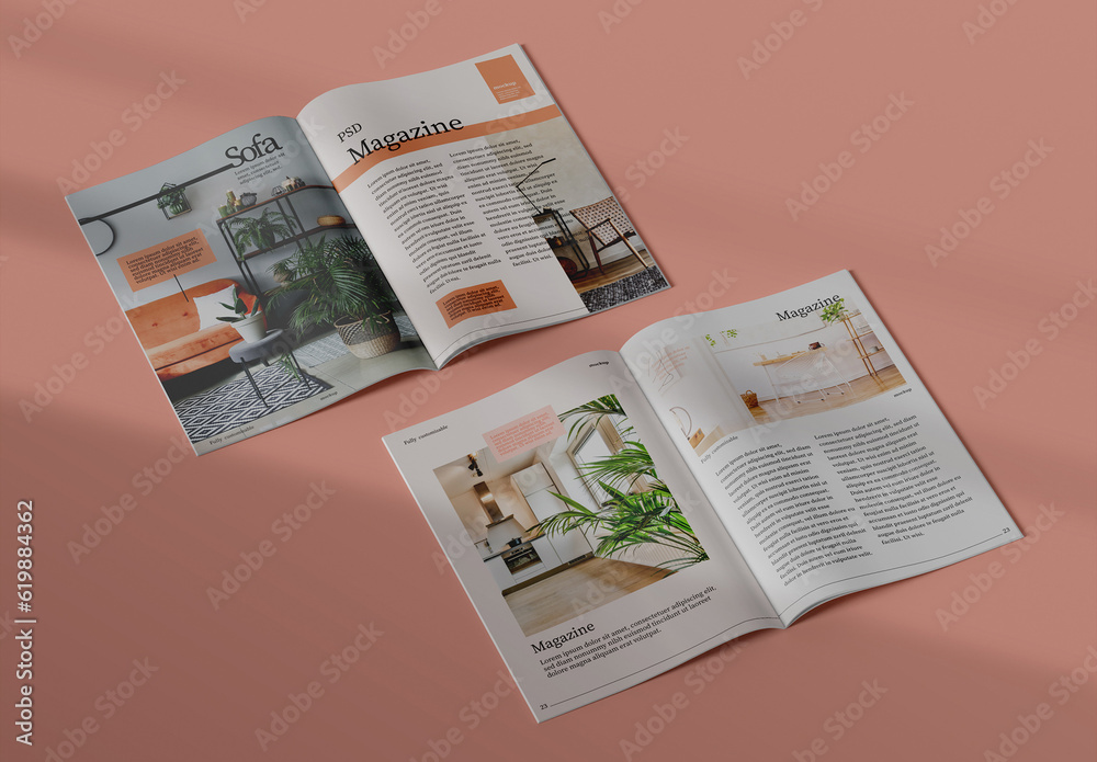 Magazine Layout Mockup Stock Template | Adobe Stock