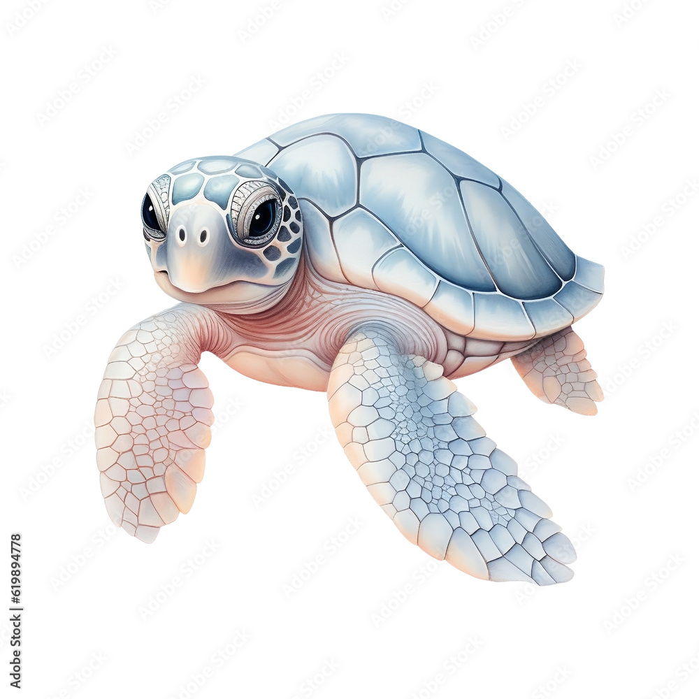 Pastel Sea Turtle Watercolor Clipart, Whimsical Turtle Artwork, Ocean ...