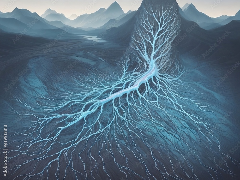 Explore the stunning fusion and nature in this interconnected depiction ...