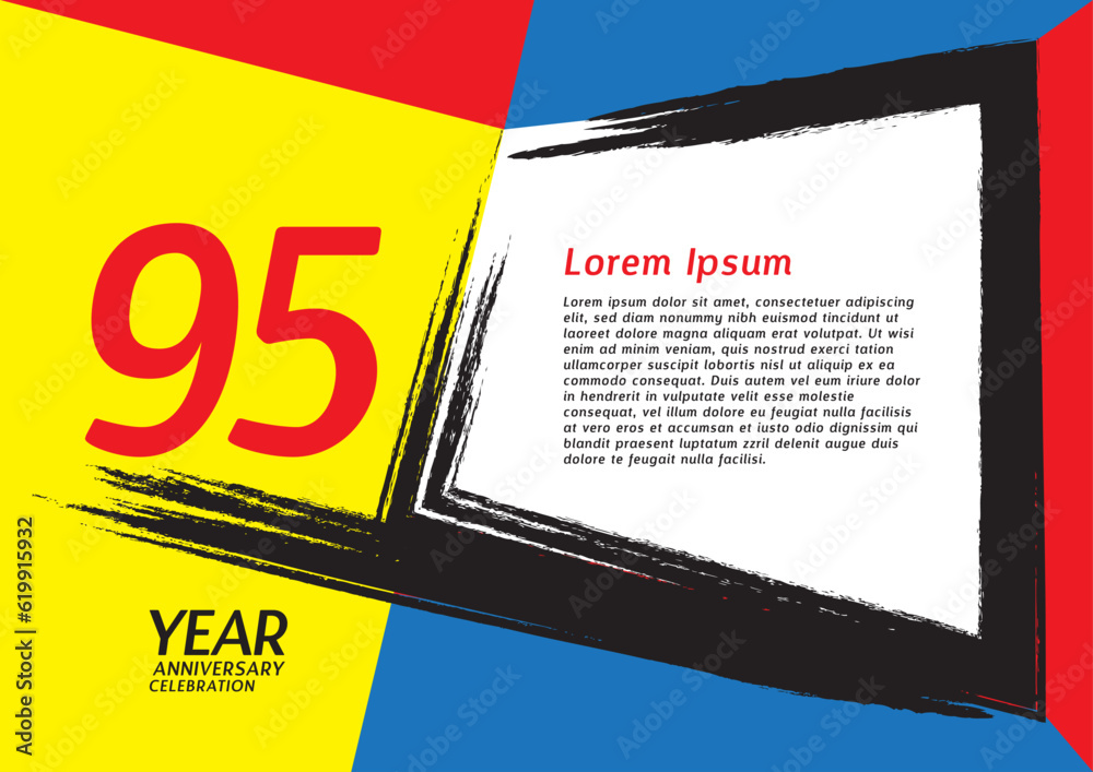 95 year anniversary celebration on modern background for poster, banner ...