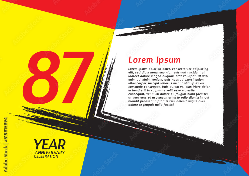 87 year anniversary celebration on modern background for poster, banner ...