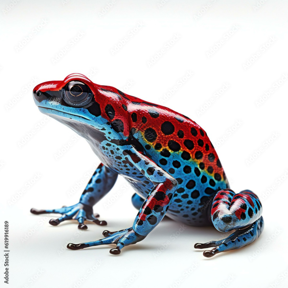 Vibrant Red and Blue Poison Dart Frog Stock Photo | Adobe Stock
