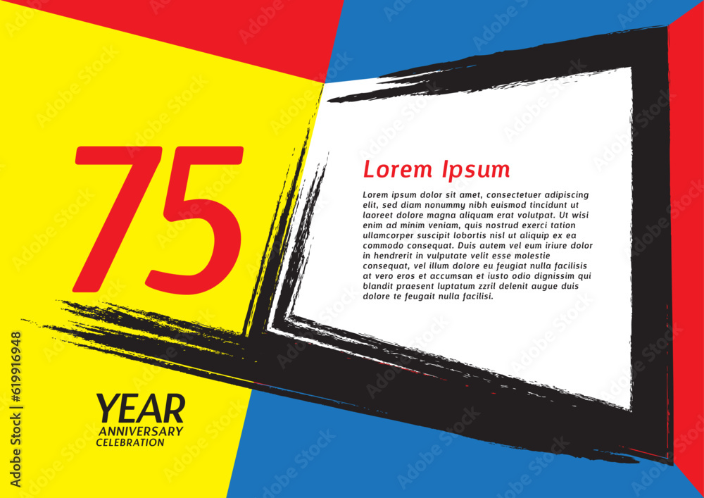 75 year anniversary celebration on modern background for poster, banner ...