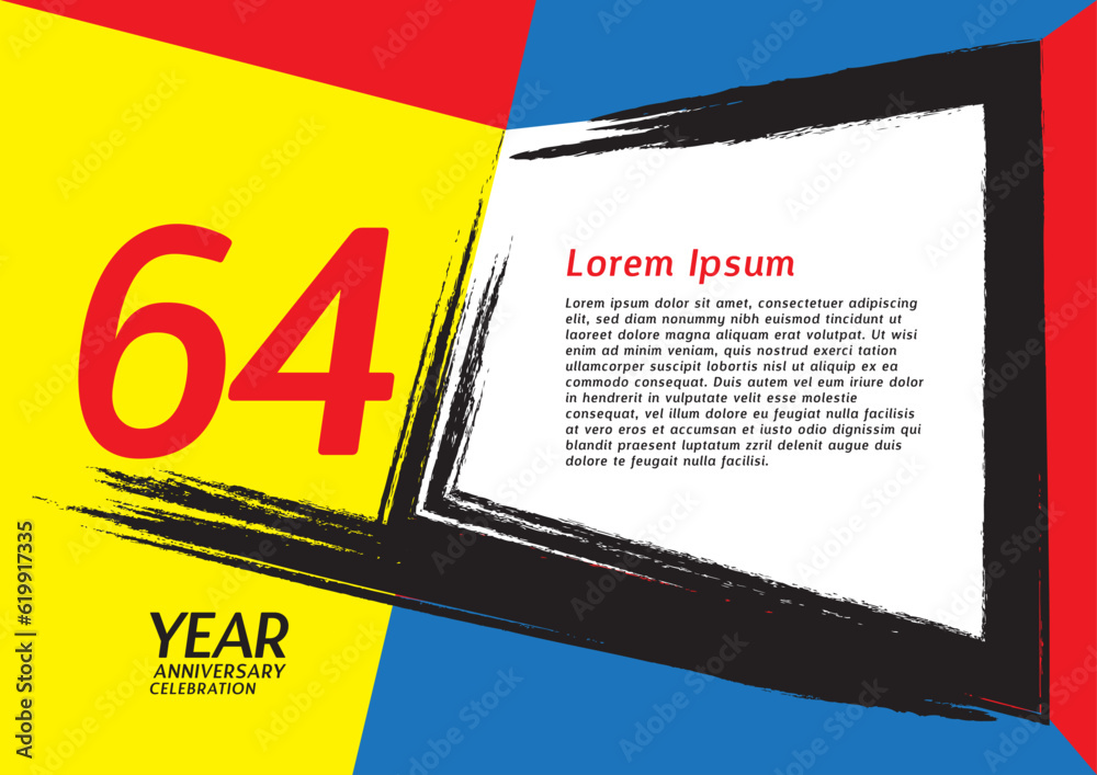 64 year anniversary celebration on modern background for poster, banner ...