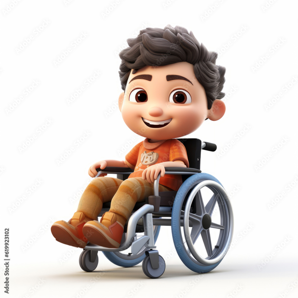 Smiling disabled Asian boy in a wheelchair, exemplifying inclusivity ...