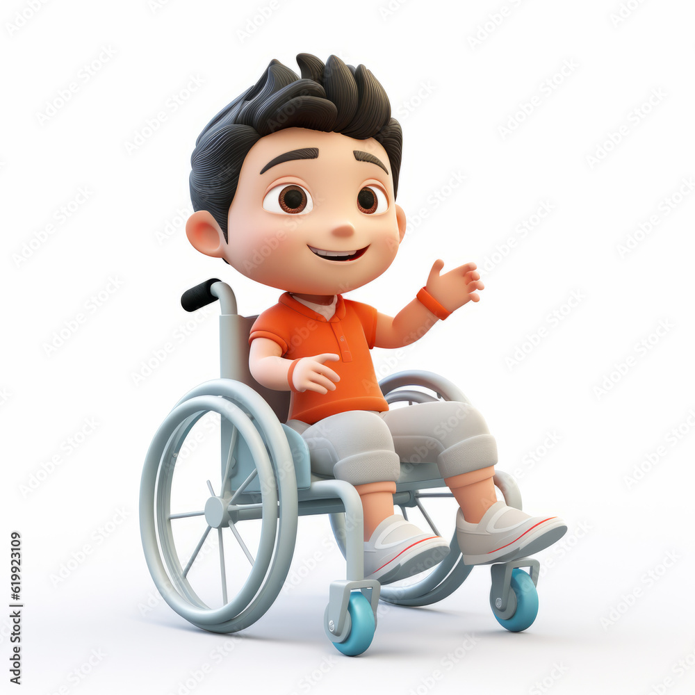 Smiling disabled Asian boy in a wheelchair, exemplifying inclusivity ...