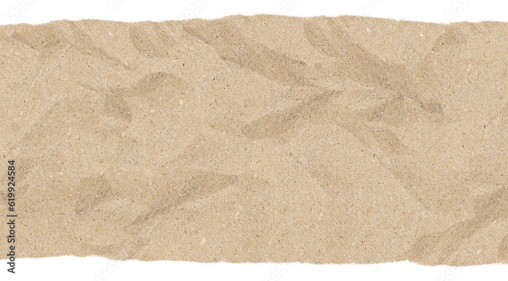 Textured crumpled craft paper isolated on transparent background Stock ...