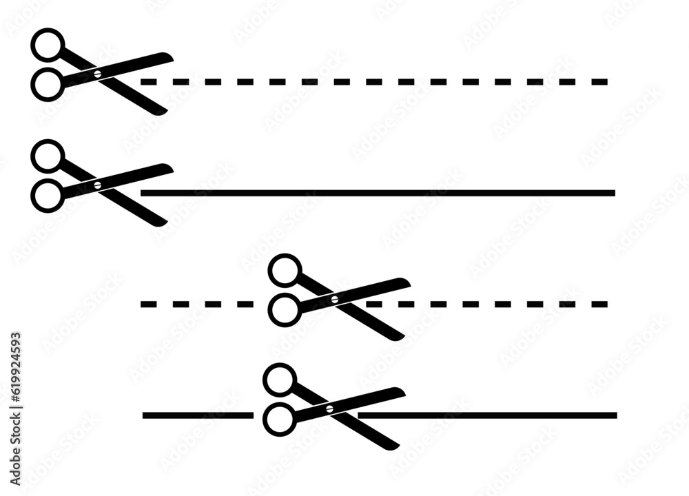 scissor cut here tear here vector illustrations Stock Vector | Adobe Stock