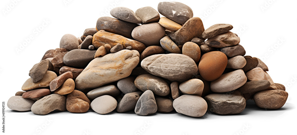 scattering of river stones on transparent background, png Stock ...