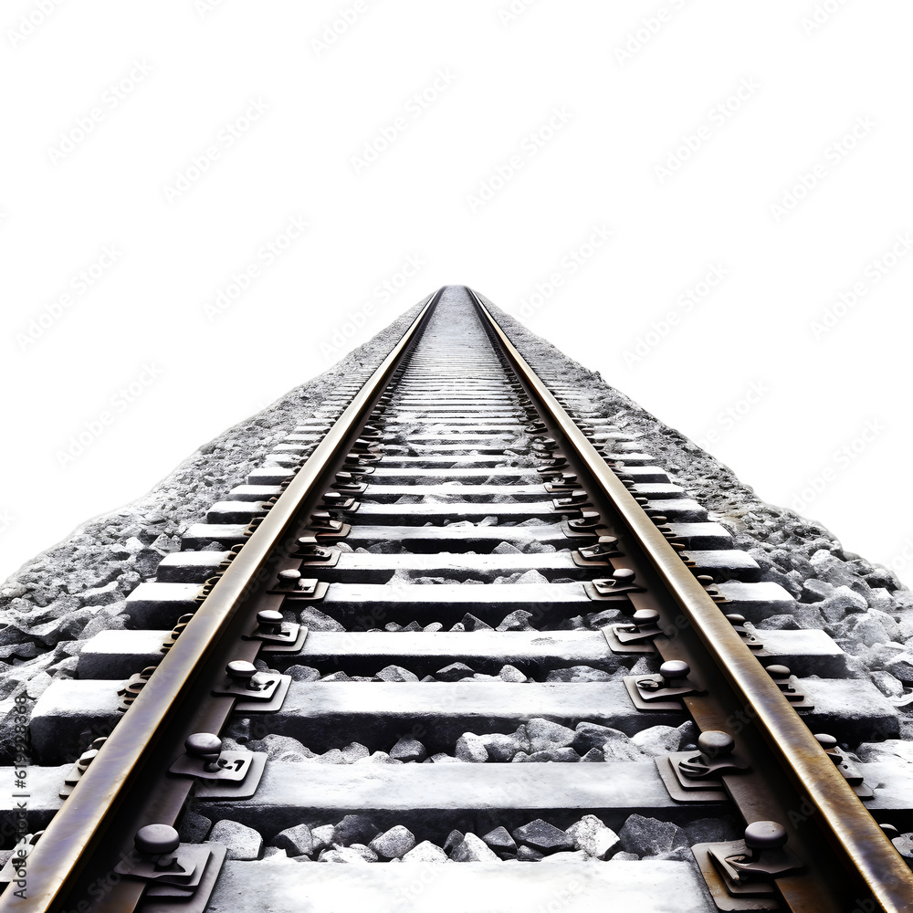 Railway tracks or railroad lines isolated on transparent background ...