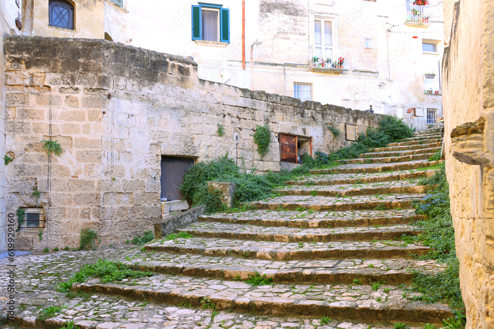 Architectural detail of the famous Sassi of Matera, Unesco World ...