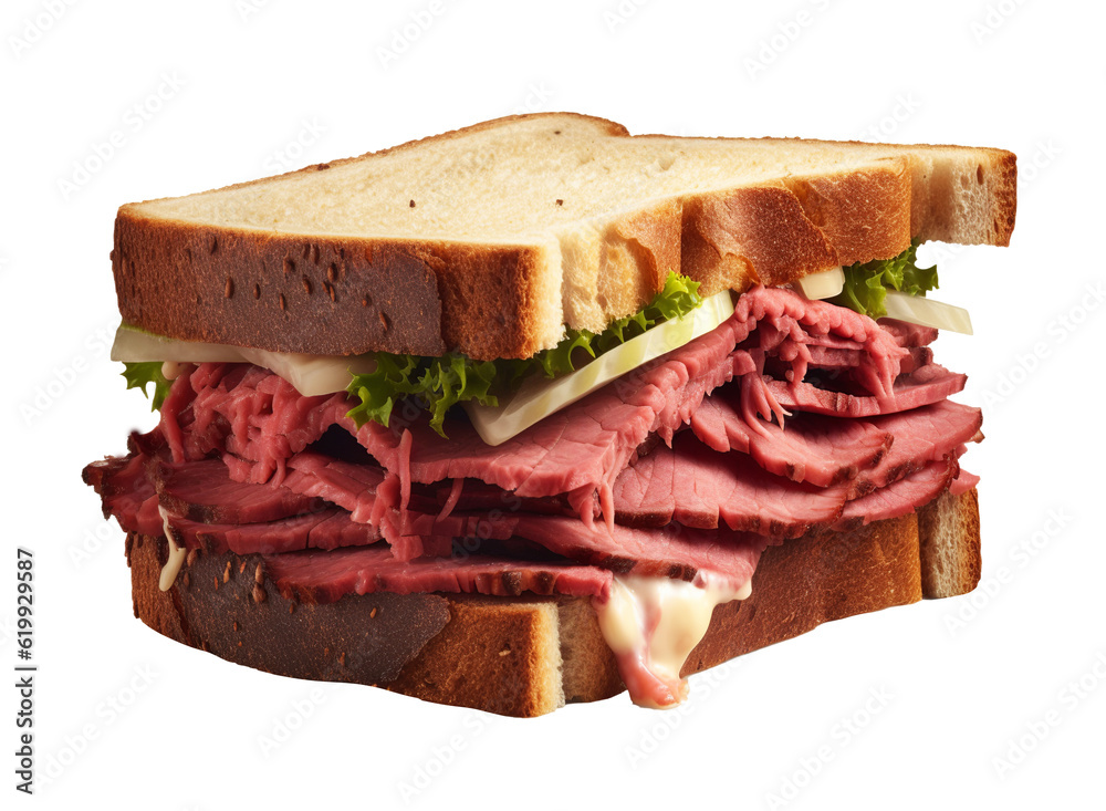 Corned Beef Sandwich on transparent background. Generative AI. Stock ...