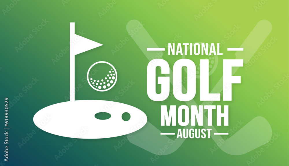 August is National Golf Month background template. Holiday concept ...